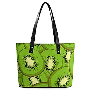Womens Handbag Kiwi Pattern Leather Tote Bag Top Handle Satchel Bags For Lady