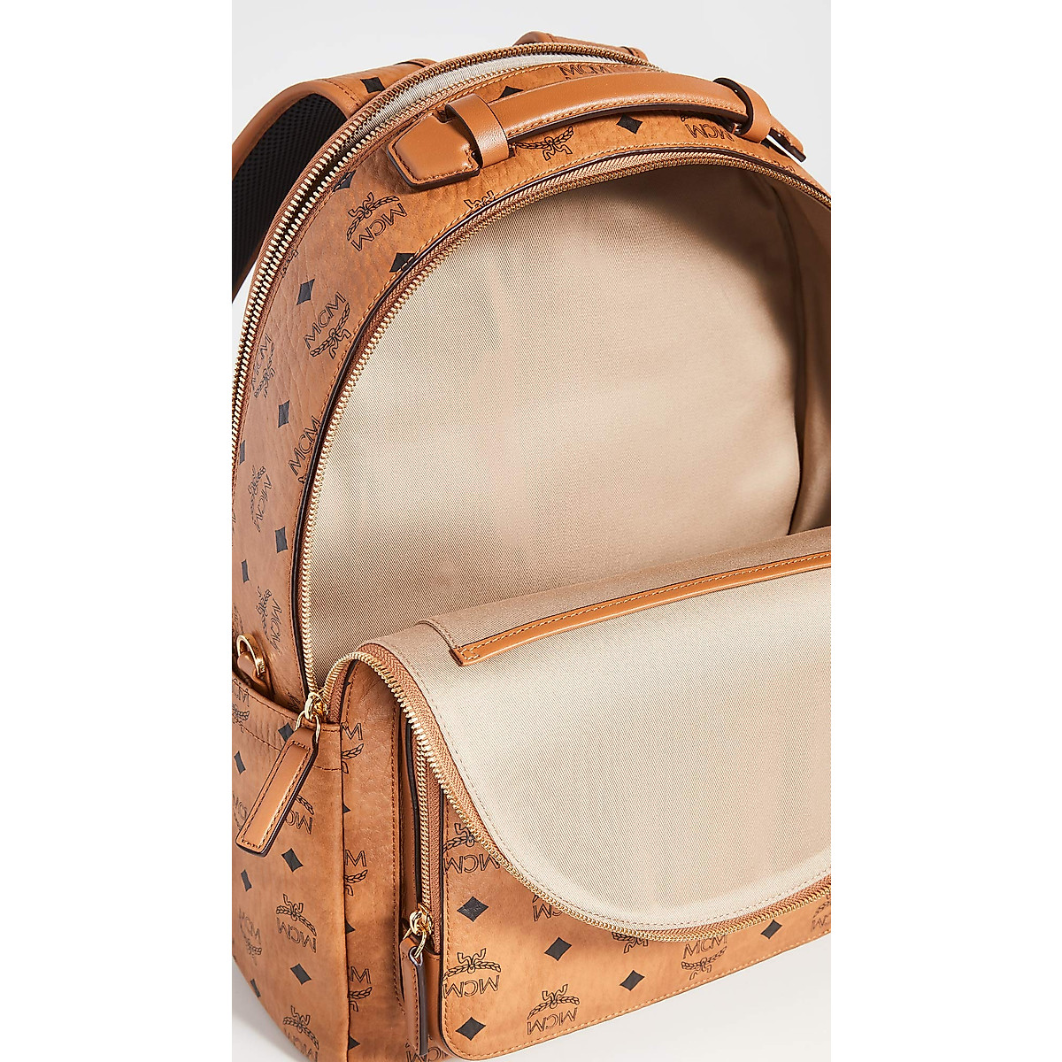 MCM Men's Stark Backpack 40, Cognac, Brown, One Size