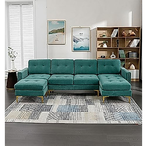 YUNLife&Home Convertible Modular Sectional Sofa,Modern Upholstered L-Shaped Accent Corner Sofá Couch Bed for Living Room Apartment Office Furniture Set