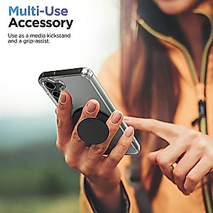 Encased Magnetic Case and Grip - Designed for Samsung Galaxy S23 - Protective Clear Case with Removeable Phone Holder Kickstand (2023 - S23 6.1 inch) Compatible with MagSafe