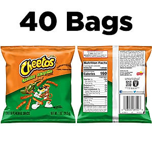Cheetos Cheese Flavored Snacks, Cheddar Jalapeno Crunchy, 1 Ounce (Pack of 40)