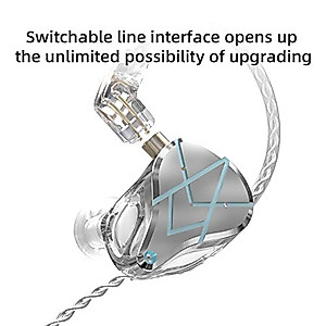 KZ ASX Headset 20 BA Units HiFi Bass in Ear Monitor Balanced Armature Earphones Noise Cancelling Earbuds Sport Headphones(with mic,Black)