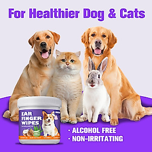 AAIHE Dog Ear Wipes,Gently Remove Ear Wax & Dirt,Relieve Ear Itching Fresh Coconut Scent, All Natural Ingredients Dog Ear Cleaning Wipes - 50 Count