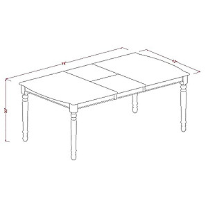 East West Furniture DOAN9-WHI-W Dining Set, 9 Pieces