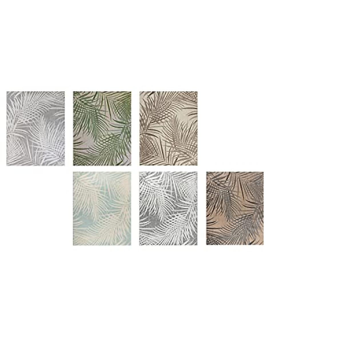 Gertmenian Indoor Outdoor Area Rug, Classic Flatweave, Washable, Stain & UV Resistant Carpet, Deck, Patio, Poolside & Mudroom, 8x10 Ft Large, Royal Palm Leaf, Green, 21952