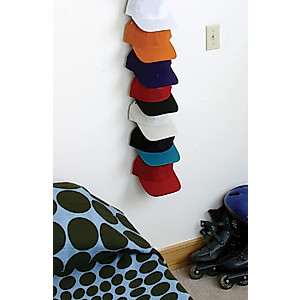 Perfect Curve Cap Rack18 System – Hat Racks for Baseball Caps | Hat Organizer for Closet | Over Door Hanger | Over Door Organizer | Six Clips Hold up to 18 Caps | Black