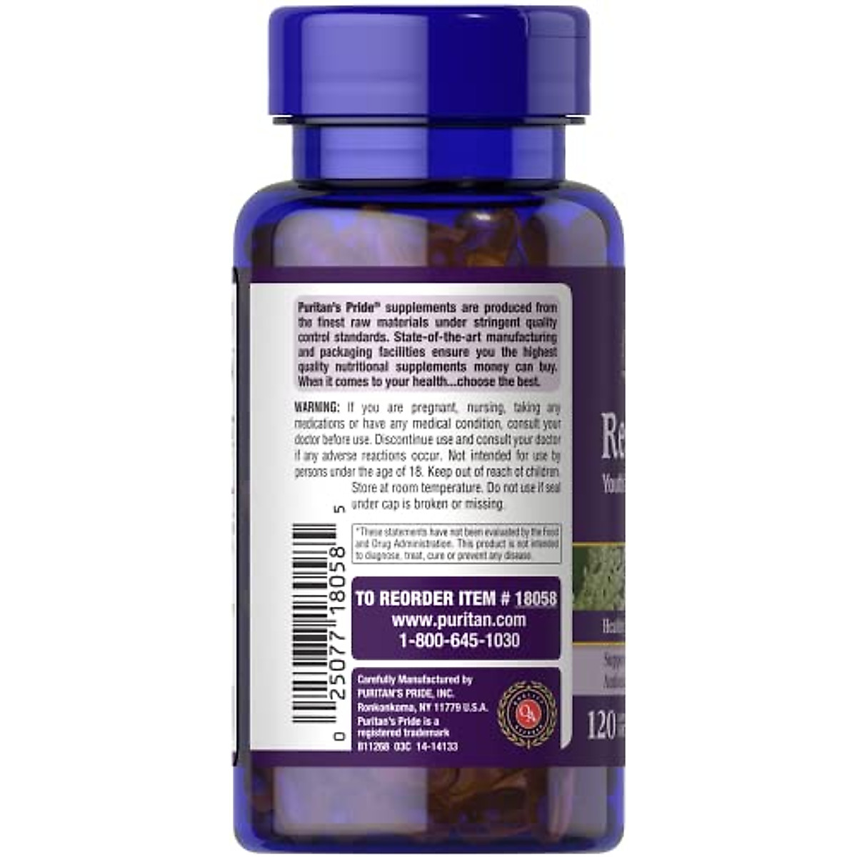 Puritan's Pride Resveratrol 100 mg / 120 Softgels