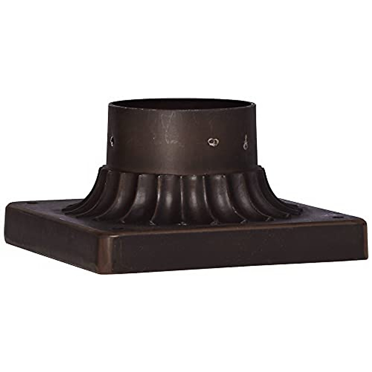 John Timberland Outdoor Pier Mount Post Adapter Antique Bronze Aluminum Fluted Column Style Base 5 3/4" for Exterior House Porch Patio Outside Deck Garage Yard Garden Driveway Home Lawn Walkway