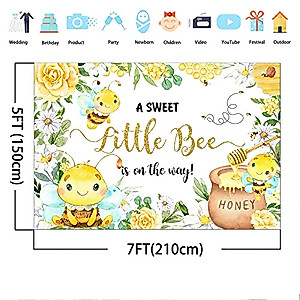 Avezano A Sweet Little Bee is on The Way Backdrop Honeycomb Bee Baby Shower Background Yellow Flower Sweet as Can Bee Baby Shower Party Decorations for Girls Photoshoot Props (7x5)