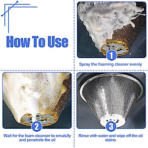 LINIREAU 2 Pcs bubble cleaner, Foaming Heavy Oil Stain Cleaner, Kitchen Deep Cleaning Spray, Stubborn Grease & Grime Remover For range hoods, ovens, grills, pots, sinks, and other furniture