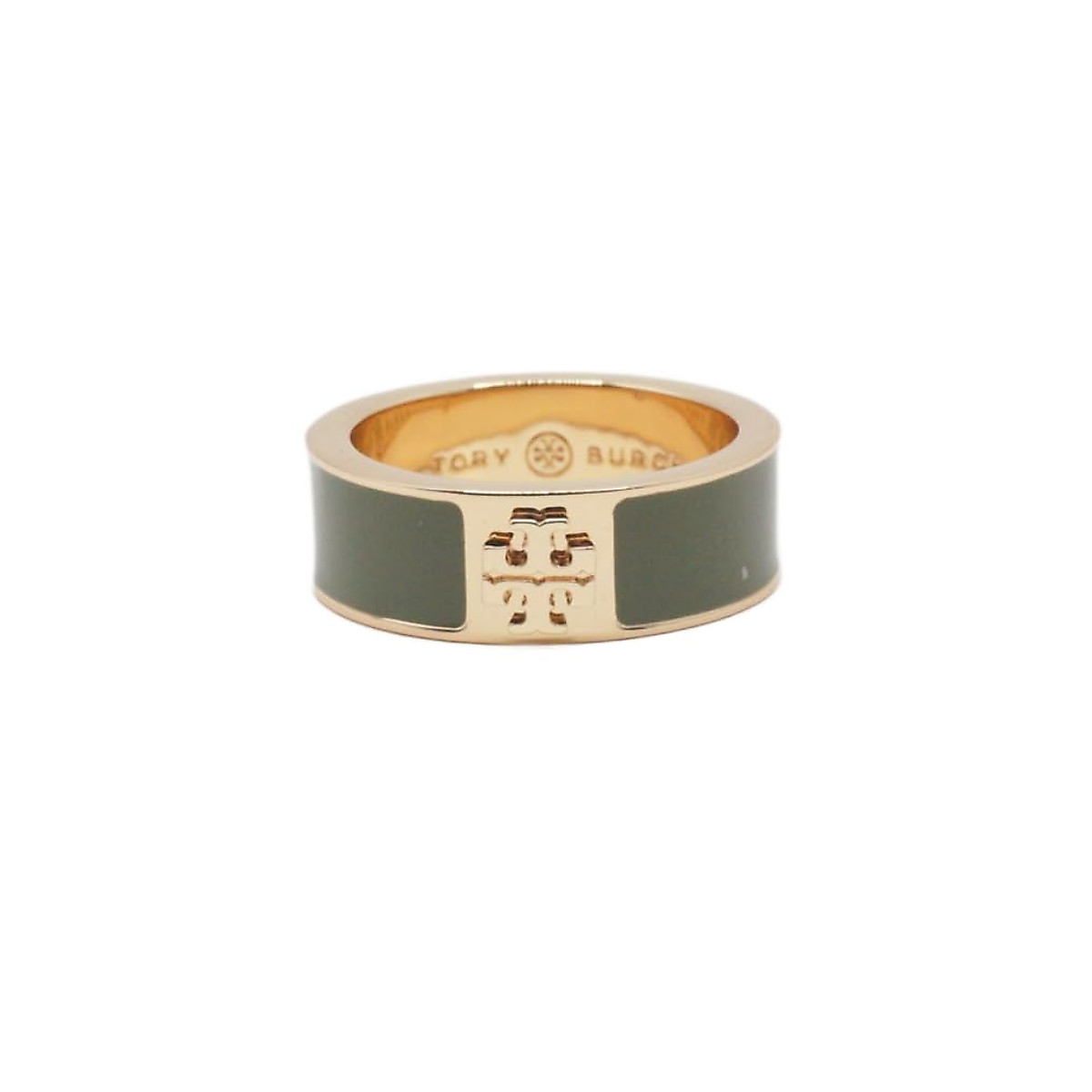 Tory Burch 88443 Tory Gold Tone/Green Small Enamel Inlay Women's Ring Size 9