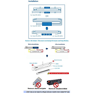 Alpha T8 T10 T12 LED Light Bulbs Clear or Frosted Lens 4FT 18W 6000K-6500K Cool White Bright Dual End Replacement 40W 4 FT Fluorescent Lamp Ballast Bypass Home Office Shop Pack of 4 (Clear Lens)