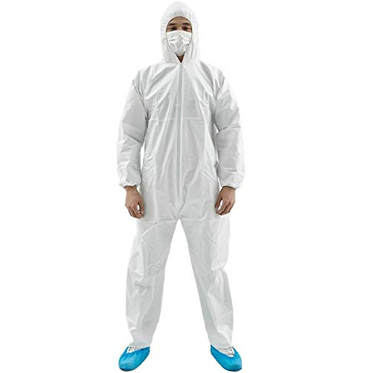 Disposable Hazmat Suit Protective Coverall with Hood for Men & Women XL Case of 10
