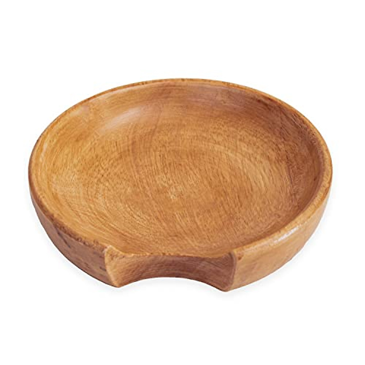 Folkulture Acacia Wood Spoon Rest for Stove Top, Coffee Spoon Rest for Kitchen Counter, Round Kitchen Spatula Holder for Countertop, Spoon Holder Boho, Farmhouse Spoon Rest (4.7 Inches - Natural)