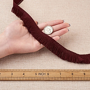 KISSITTY 27 Yards Tassel Fringe Trim 1 Inch Polyester Fibre Lace Trim Ribbon for Sewing Dress Clothing DIY Craft Home Decoration, Coconut Brown