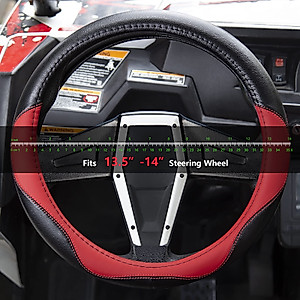 SHEJISI Golf Cart Steering Wheel Cover,13.5" to 14 inch UTV Steering Wheel Cover,Universal Fit for Club Car DS Precedent and Yamaha,13.5" Boat Steering Wheel Cover Non-Slip Comfortable (Fashion)