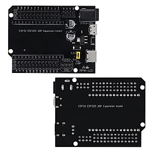 2 Sets ESP-WROOM-32 ESP32 ESP-32S Development Board CP2102 WiFi+Bluetooth Ultra-Low Power Dual Core ESP32-DevKitC-32 ESP-WROOM-32 with Expansion Board for Arduino IDE
