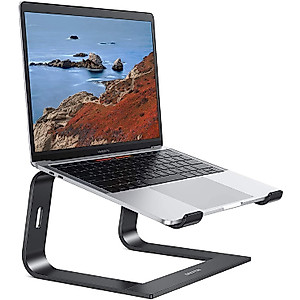 OMOTON Laptop Stand, Detachable Laptop Mount, Aluminum Laptop Holder Stand for Desk, Compatible with MacBook Air/Pro, Dell, HP, Lenovo and All Laptops (11-16 inch), Black