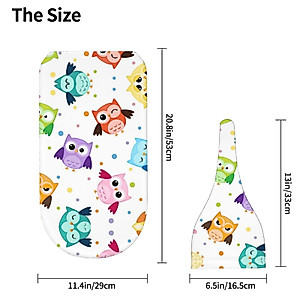 Colorful Owl Baby Swaddle Blanket and Hat Set Boy Girl, Soft Stretchy Sleep Sack Owl Gifts for Owl Lovers Receiving Blanket for Infants & Newborns