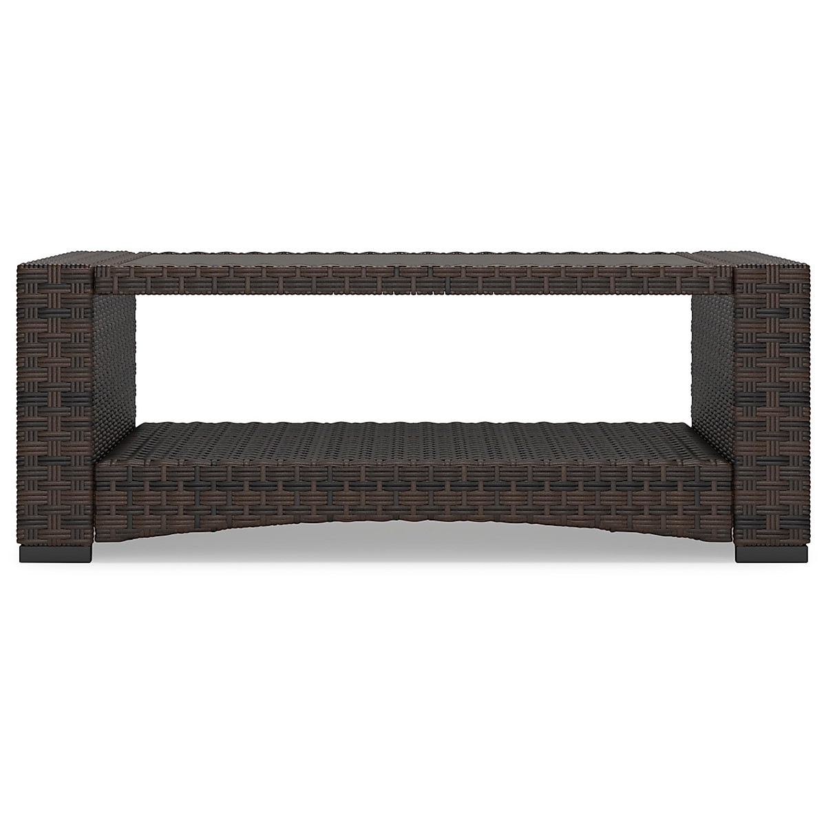 Signature Design by Ashley Windglow Outdoor Coffee Table, 44" W x 25" D x 17" H, Dark Brown