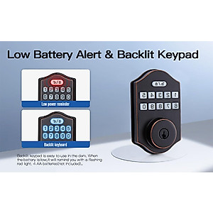 Fingerprint Door Lock - Keyless Entry Door Lock with Keypad - Electronic Deadbolt Keyed Entry - Front Door Lock - Combination Door Lock - Easy Installation - Satin Nickel (Handle Style)