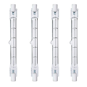 Comyan 4-Pack R7S 118mm T3 300W Halogen Bulb Dimmable 4500lm J-Type 120V R7S Base Warm White 2700K Double Ended Halogen Light Bulbs