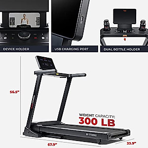 Sunny Health & Fitness Astra Elite Advanced Brushless Technology Treadmill with 15-Level Auto Incline, Wide Running Deck & Exclusive SunnyFit® App Enhanced Bluetooth Connectivity - SF-T722052