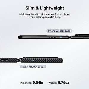 PITAKA Pixel Fold Case, Slim & Light Pixel Fold Case MagSafe, Aramid Fiber Made [MagEZ Case 3 ...