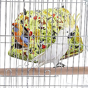 Yajuyi Winter Parrot Cage Hammock Parrots Bird Bed Perch Swing Birdcage Accessories Parrot Shed Birds Hanging Nest for Finches Cockatoo Bluebirds, M