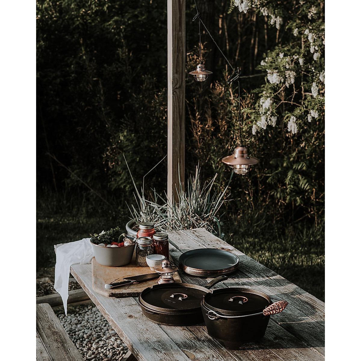 Barebones Polished Cast Iron Dutch Oven with Lid - 4-Quart Premium Performance Cookware with a Heat-Dispersing Copper Handle and Ring