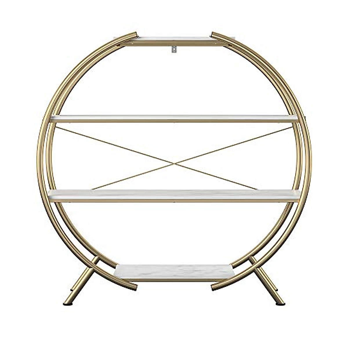 CosmoLiving by Cosmopolitan Bookcase, White Marble