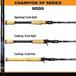 Dobyns Rods Champion XP Series 7’3” Casting Bass Fishing Rod DC735CFH Med-Heavy Extra Fast Action | Modulus Graphite Blank w/Kevlar Wrapping | Fuji Reel Seat | Baitcasting | Line 12-25lb Lure ¼ -1 ½oz, Black/Blue
