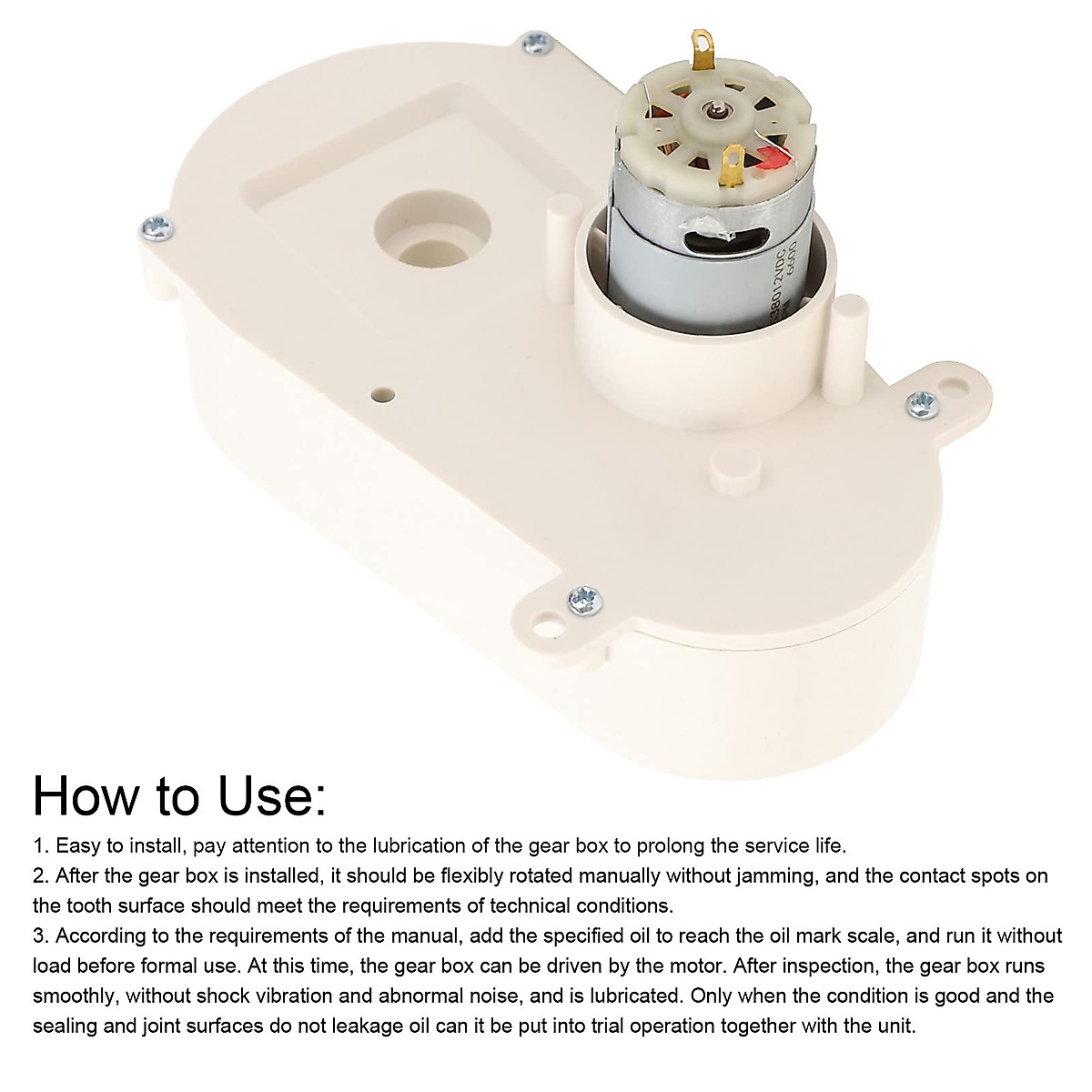 Electric Motor Gear Box, Stable ATV Gear Box with High Performance for Car Toy Parts