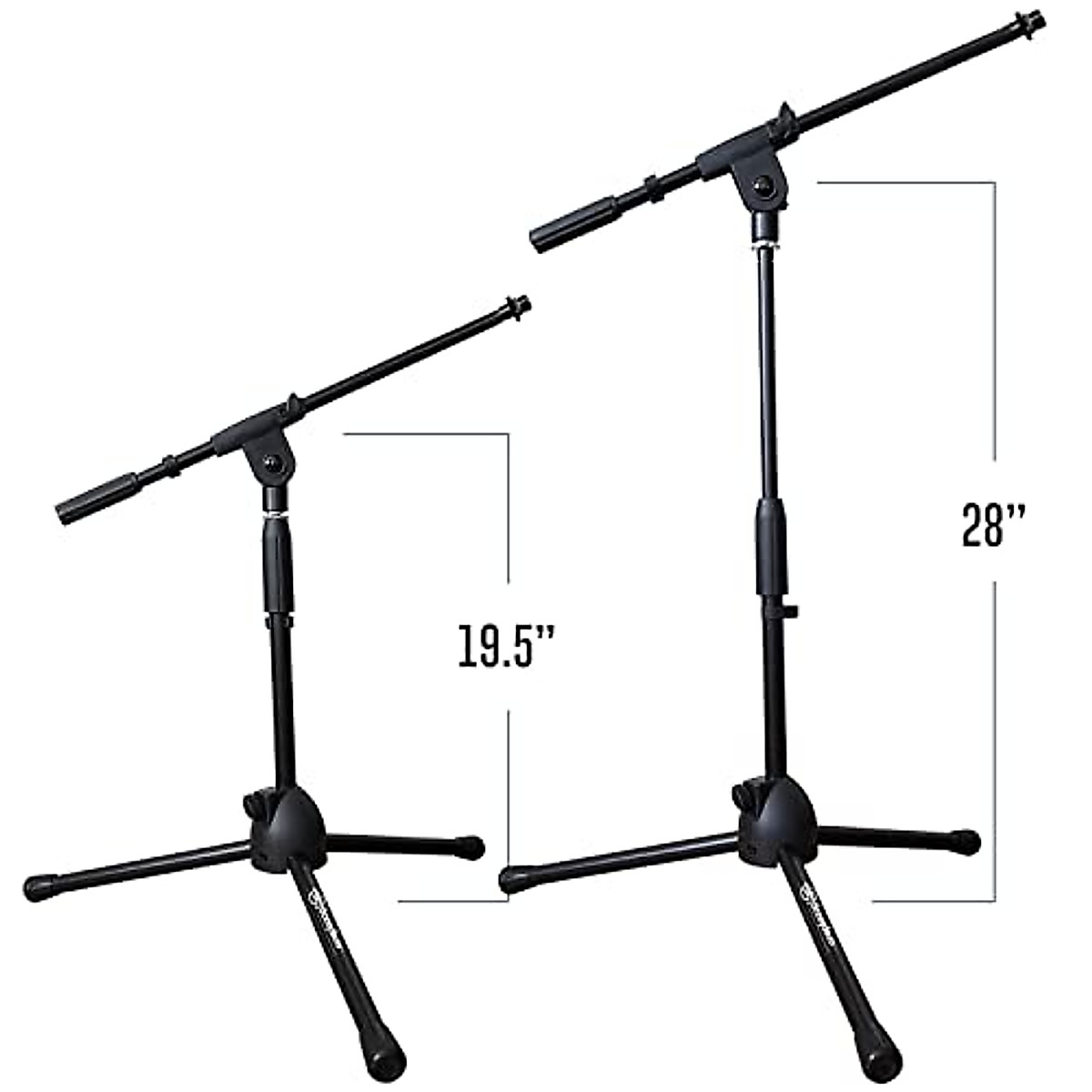 AxcessAbles Short Microphone Stand with Boom Arm | Low Profile Mic Tripod Stand for Kick Drums | Guitar Amp Stand | Low-Pro Mike Stand (MS-101L)