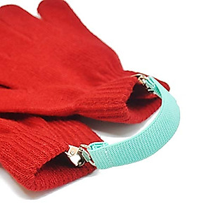 GASEQUO 6 Pairs Kids Mitten Clips Stainless Steel Elastic Mitten and Glove Clips for Adults