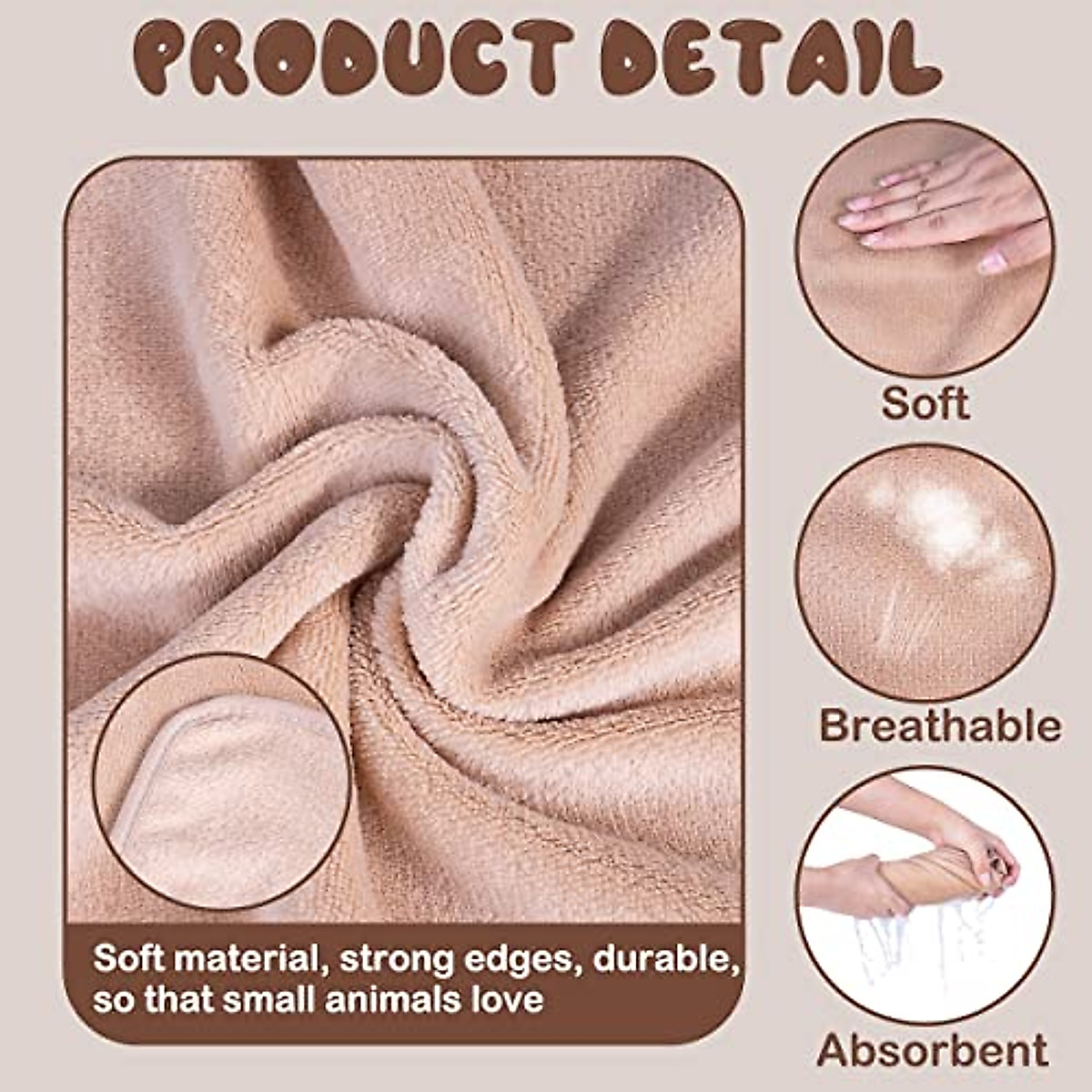 Ladadee 6 Pack Washable Fleece Liners Blankets - Soft and Absorbent Bedding Blanket for Hamsters, Guinea Pigs, and Rabbits - 11.8x11.8in Guinea Pig Cage Accessories