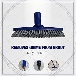 Bring It On Floor Scrub Brush and Grout Cleaner – Scrubber Brush with Long Handle – Heavy-Duty Scrubbing Brush for Cleaning with Stiff Bristles – Grout Scrubber for Tile, Deck, Shower, Bathroom