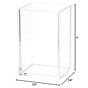 Clear Acrylic Pencil Pen Holder Cup, Clear Makeup Brush Holder, Acrylic Desk Accessories, Stationery Organizer for Office Desk Accessory