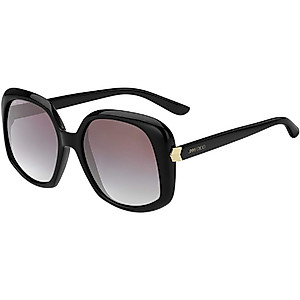 JIMMY CHOO Square Sunglasses Amada/S 807FQ Black/Gold 56mm