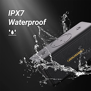 BOGASING Bluetooth Speakers, M5 Portable Wireless Speaker with 40W Loud Stereo Sound & Punchy Bass, 30H Playtime, IPX7 Waterproof, Bluetooth 5.3, EQ, TWS, TF-Card, AUX, USB, for Outdoor Home Shower