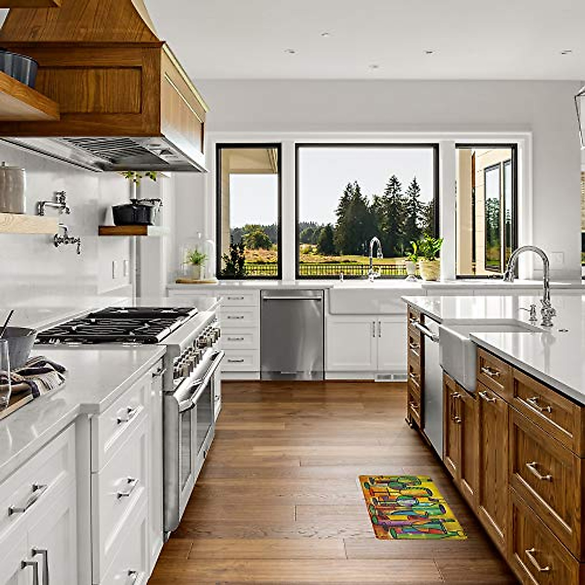 UpNUpCo Artistic Beautiful Anti Fatigue Kitchen Floor Mat - Unique Floor Mats - Pain Relief Padded Kitchen Mats - Floor Mats For In Front Of Sink - Memory Foam 30" X 17.5" X 10mm Picasso Wine