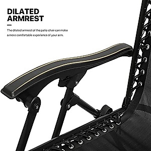 MoNiBloom 2 Pack Patio Zero Gravity Chair Outdoor Folding Adjustable Reclining Black Chairs Pool Side Beach Lawn Lounge Chair with Pillow and Cup Holder, 330lbs Capacity, Black