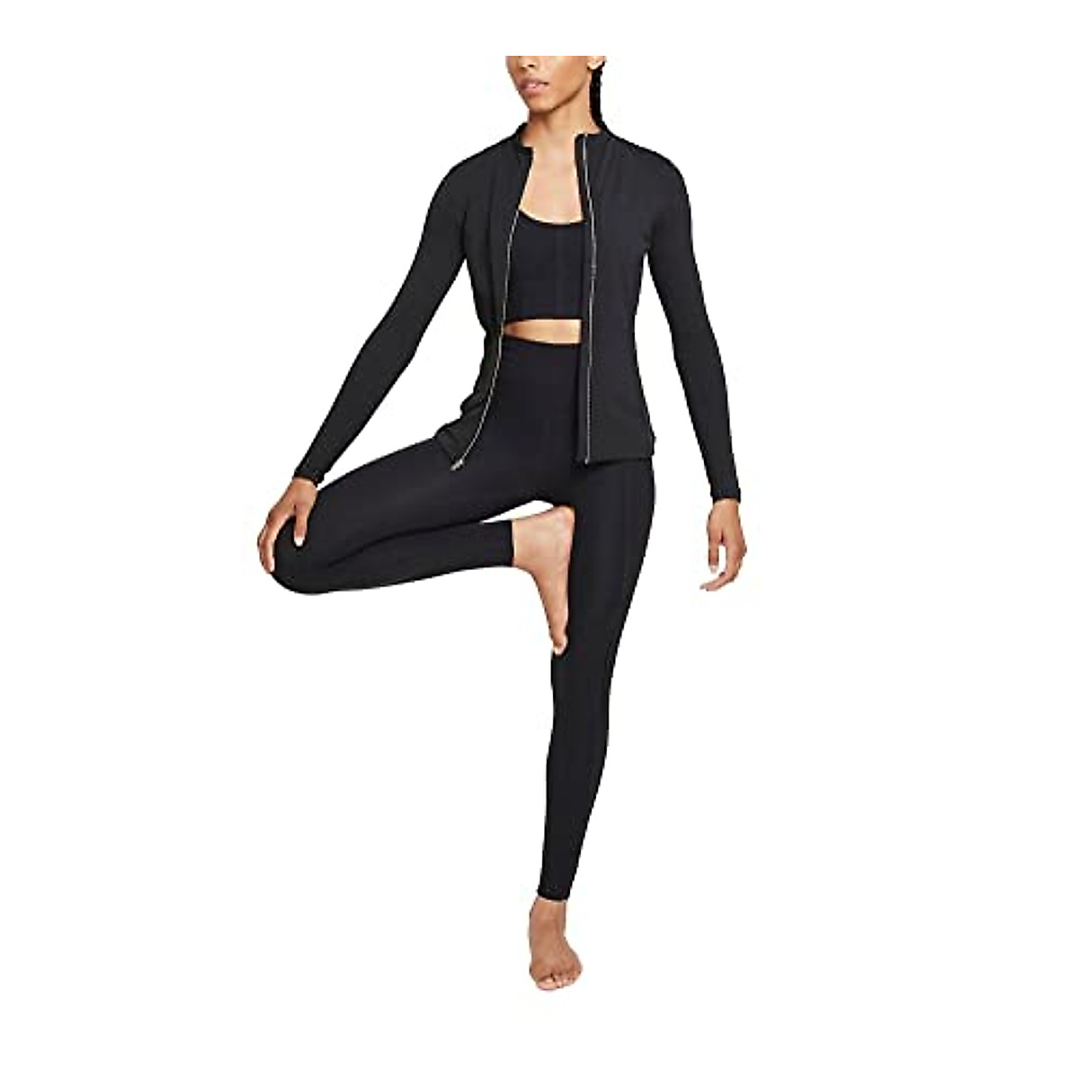 Nike Yoga Luxe Dri-FIT Women's Full-Zip Jacket (X-Small, Black/Dark Smoke Grey)