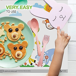 Safari Disposable Placemats for Table Top 60 Mats for Children Kids Toddlers Baby Perfect to use as Restaurants Place mats BPA Free Eco Friendly Sticks to Table Fun Designs Keep Neat Now!