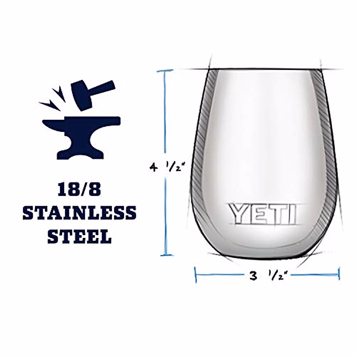 YETI Rambler 10 oz Wine Tumbler, Vacuum Insulated, Stainless Steel, River Green
