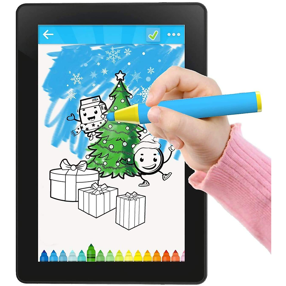 CISCLE Youth Series Kids Stylus Pen for Touch Screen, Fun Crayon Stylus Compatible for Apple iPad Air Mini Pro, Kids Edition Tablet, Dragon Touch, Galaxy Tab A E, Chromo Android Tablets (2 Pack)