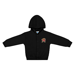 Creative Knitwear College Baby NCAA Officially Licensed Snap Hooded Jacket - Maryland Terrapins Logo - Black - 18 Months