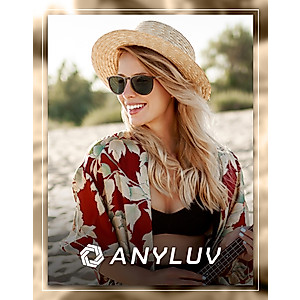 ANYLUV Womens Sunglasses Polarized Sunglasses-Womens: Trendy Sunglasses for Women 2024 UV400 Protection Round Classic Frame