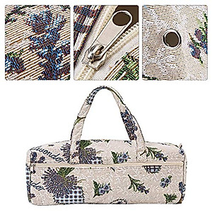 Large Fabric Knitting Needles Bag,Household Yarn Storage Tote Organizer Knitting Tools Storage Bag for Knitting Needles and Accessories(purple)
