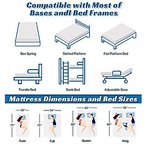 Full Size Mattress, 6 Inch Gel Memory Foam Mattress for Cool Sleep & Pressure Relief, Medium Firm RV Daybed Mattress for Kid Adults, Bed-in-a-Box, CertiPUR-US Certified